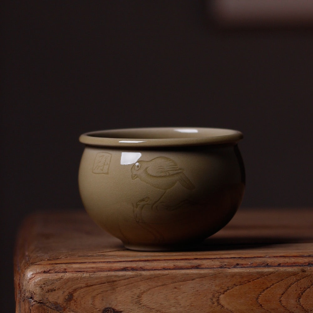 Handmade Japanese Style Tea Cup, Traditional Chinese Tea Cup, Bird Sty ...